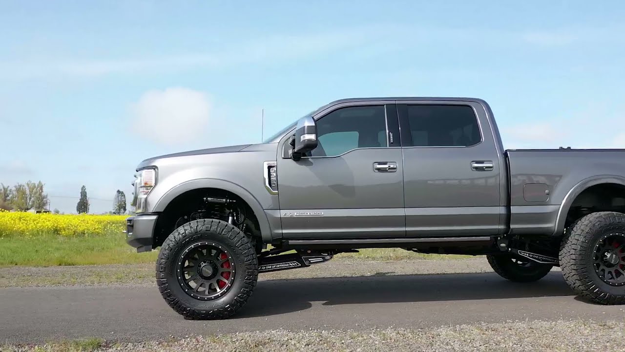 Ford F250 F350 with One Up Offroad's 4" lift on 38's - YouTube