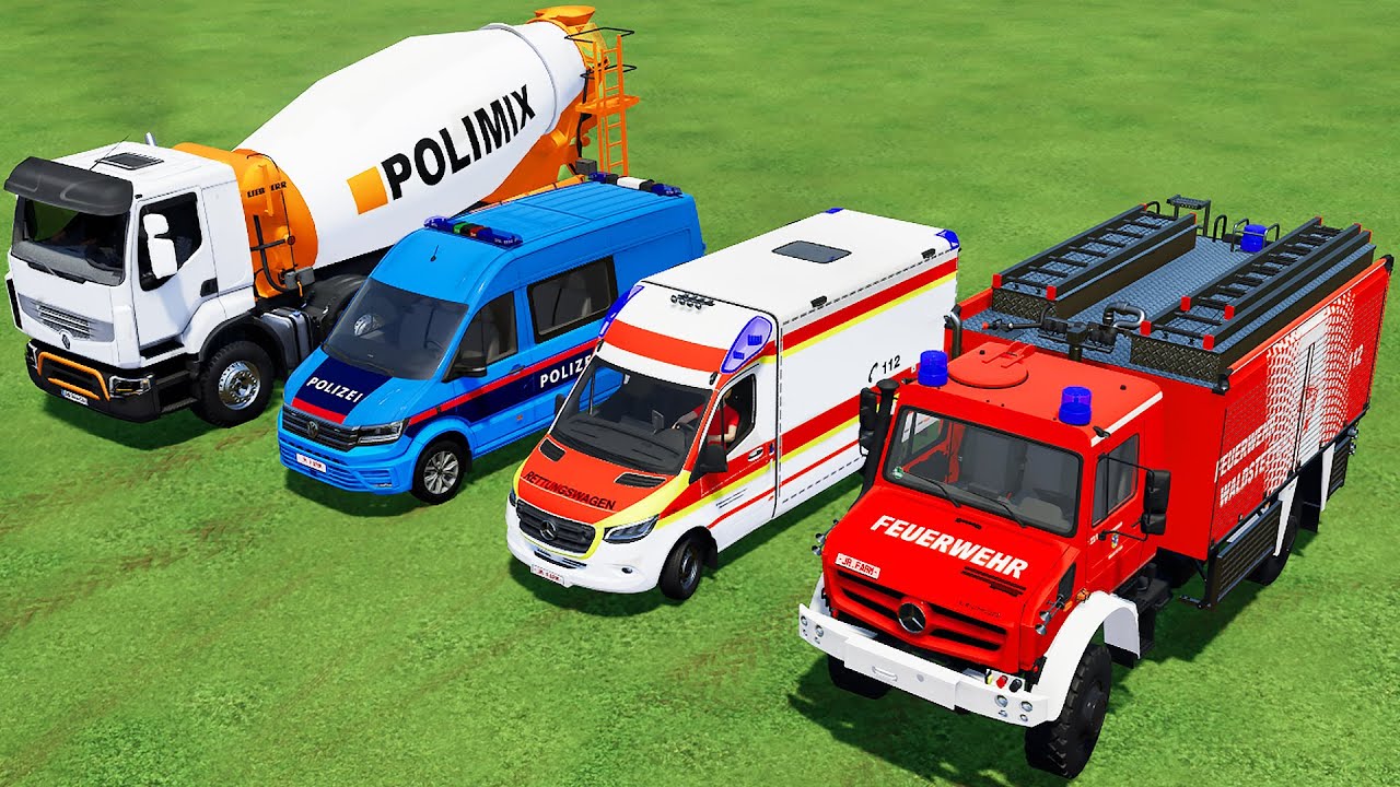 TRANSPORTING FIRE DEPARTMENT , AMBULANCE , POLICE MINIBUS , MIXER TRUCK ...