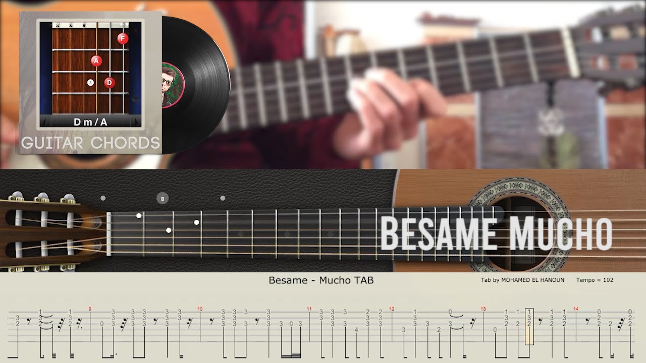 Besame Mucho - Guitar Chords Professional Tab - YouTube