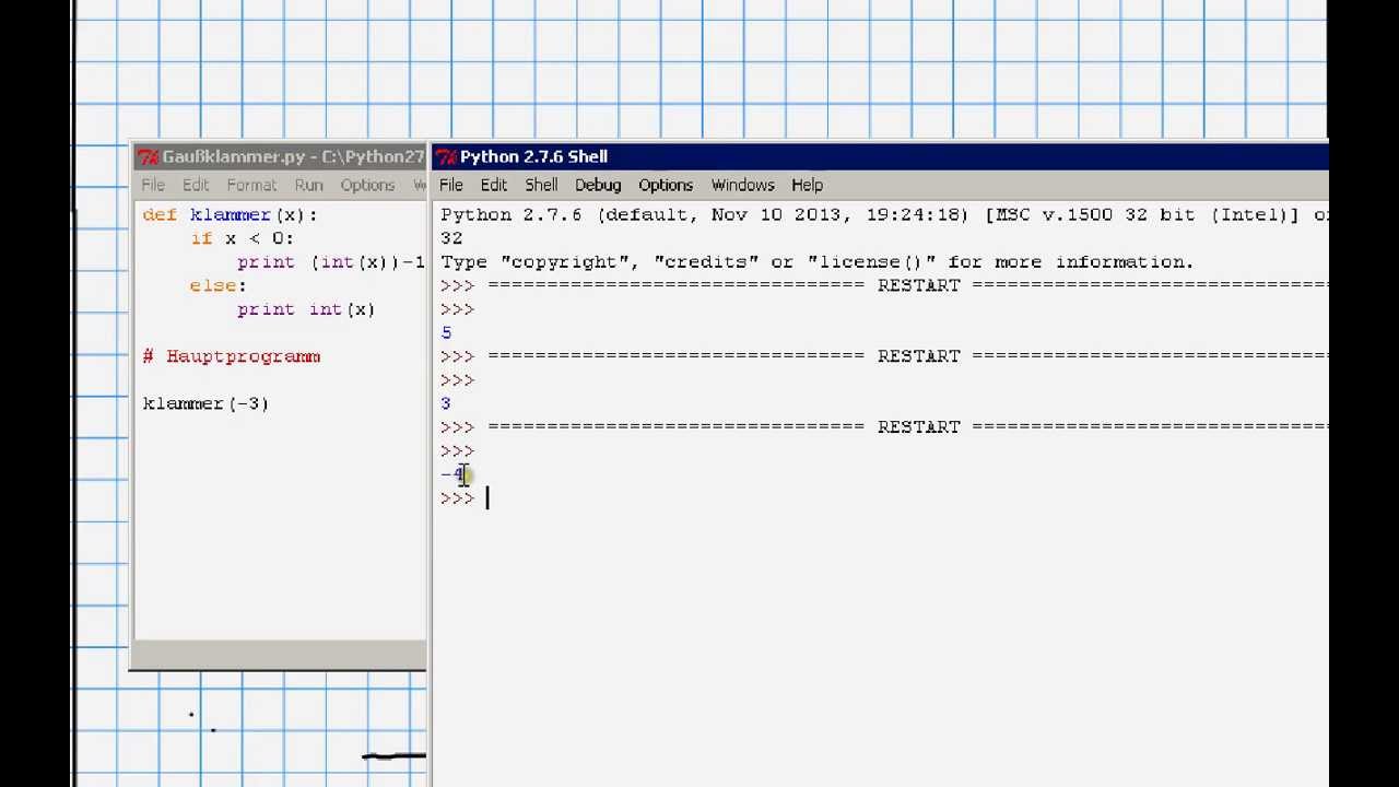 Gaußklammerfunktion in Python programmieren (HD) - YouTube