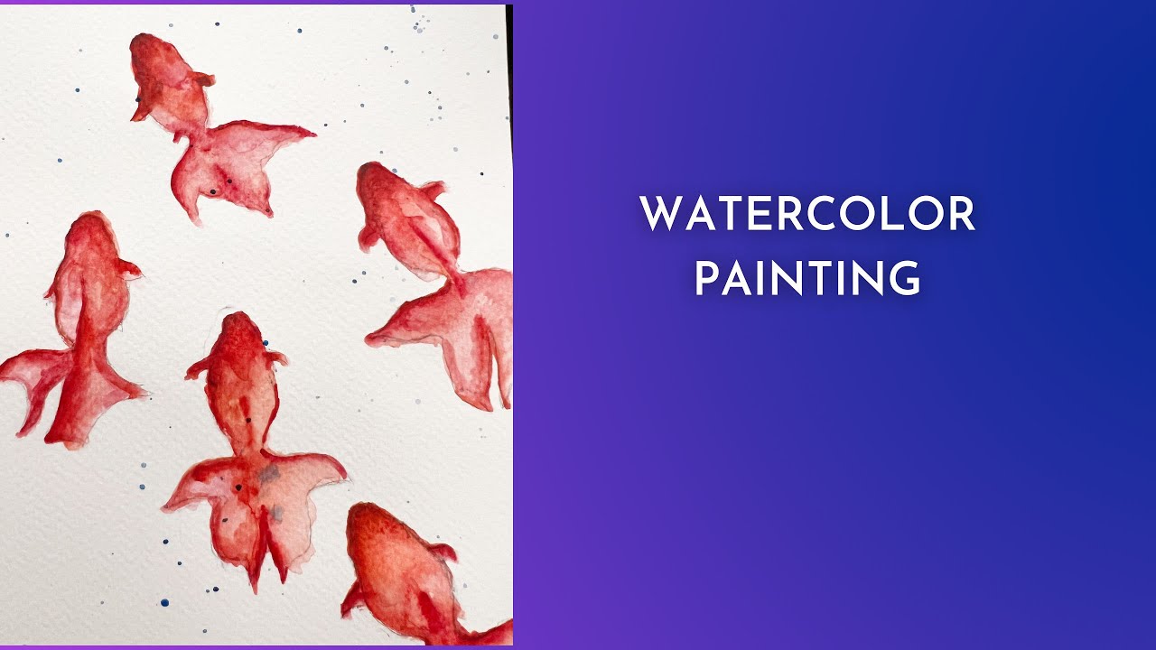 Red fish watercolor painting - YouTube