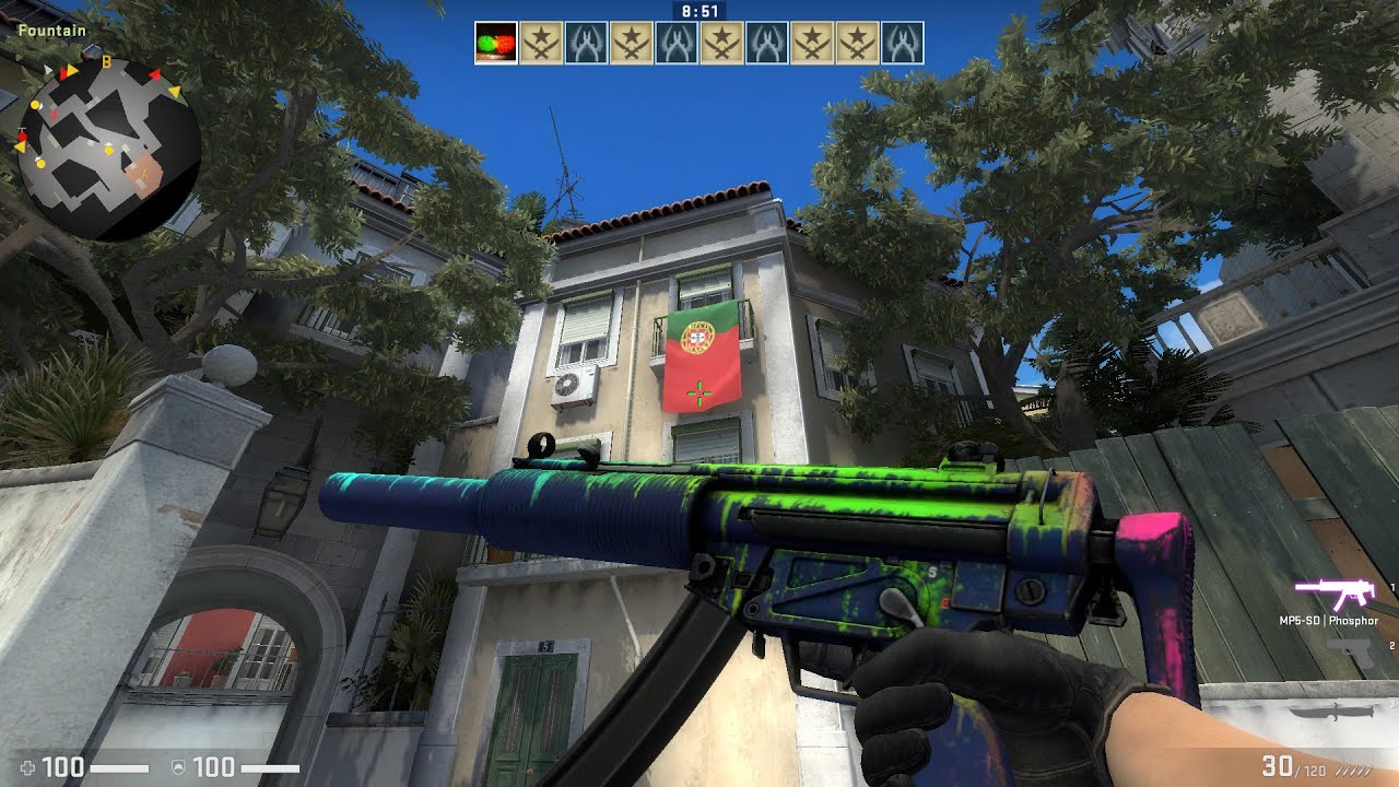 CSGO MP5-SD Phosphor Well Worn - YouTube