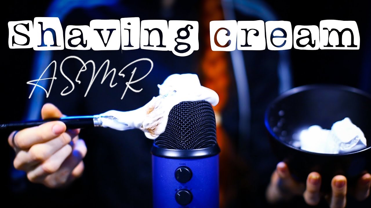 🍦 ASMR - SHAVING CREAM 🍦 brushing shaving cream on yeti mic - YouTube