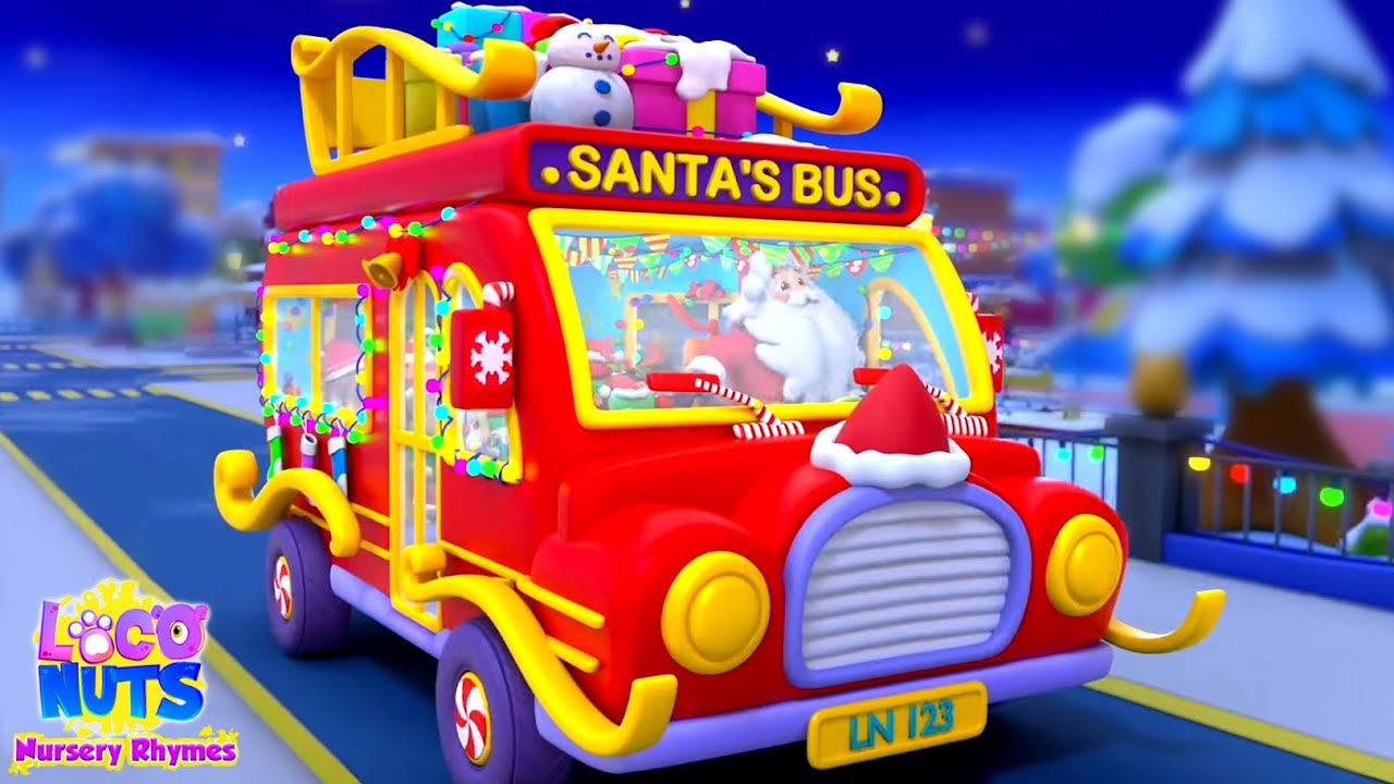 Christmas Wheels On The Bus, Merry Christmas Song for Kids by Loco Nuts ...