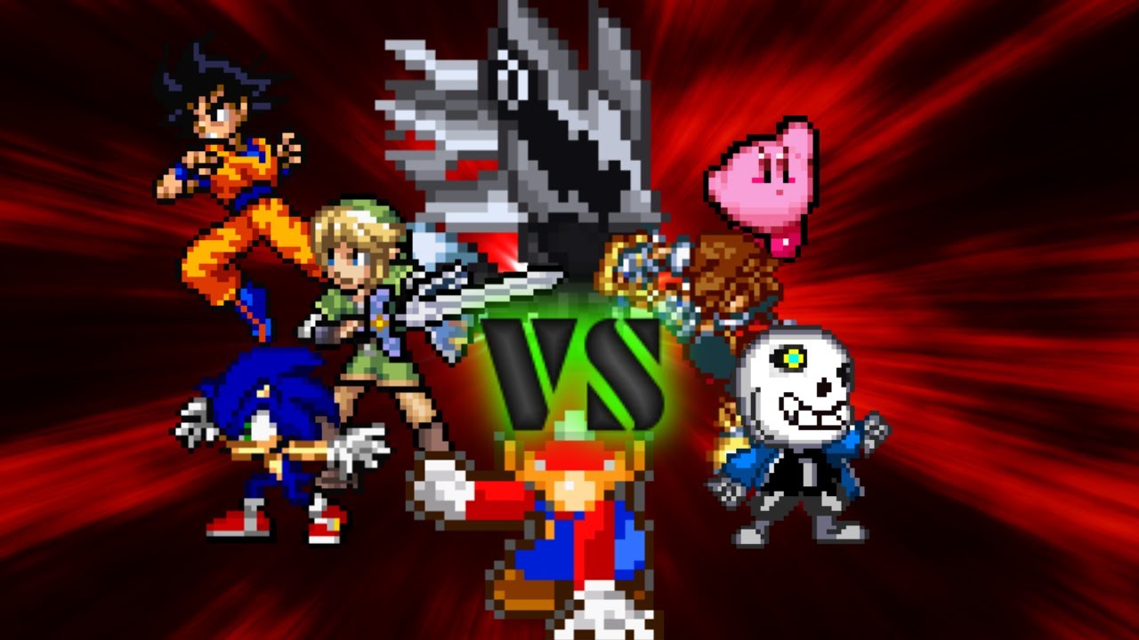 Mario vs Everybody (Mario vs Sonic Link Goku Sans Kirby and more) - YouTube