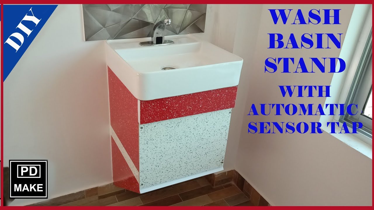HOW TO MAKE WASH BASIN STAND WITH AUTOMATIC SENSOR TAP/ DIY/ by PD MAKE ...