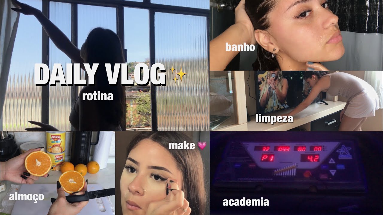DAILY VLOG: rotina, academia, limpeza, make, almoço 💗 - Maria Clara ...