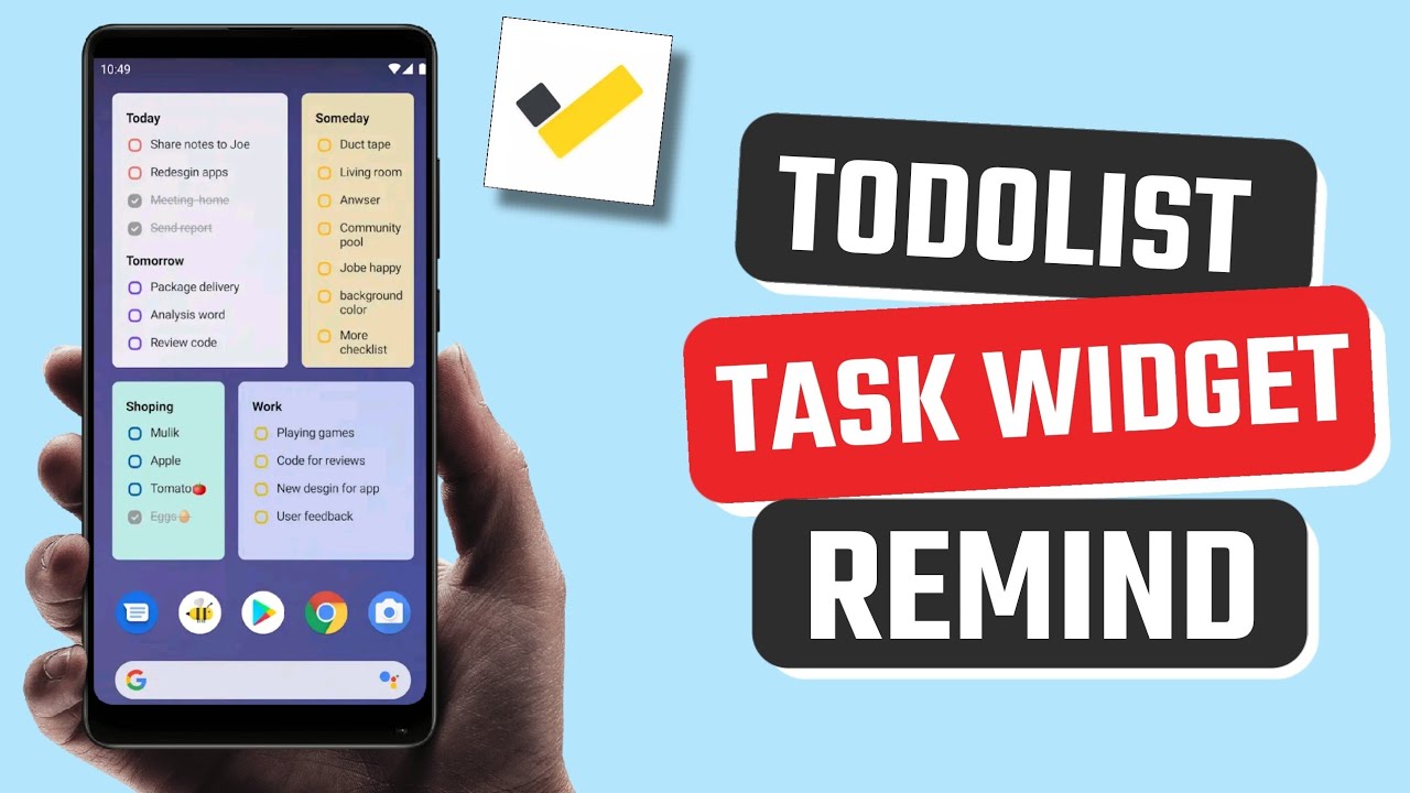 Best To Do List Task Widget Remind app for Android - YouTube