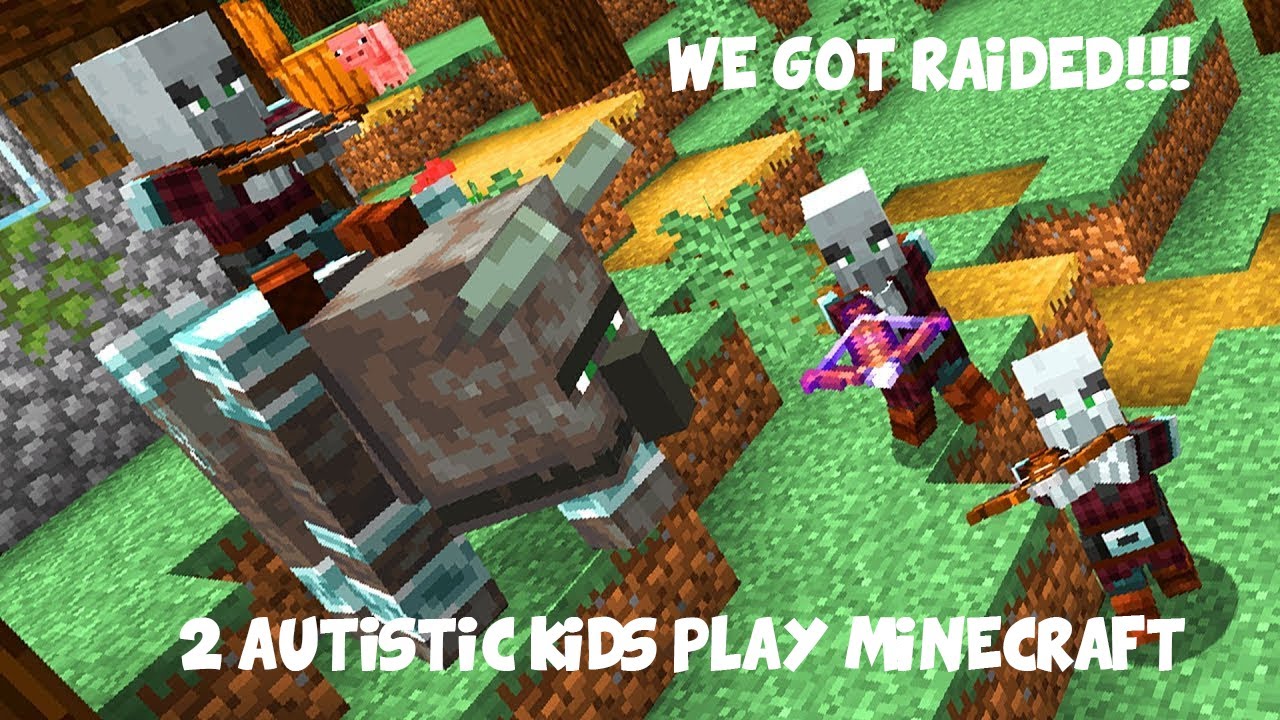WE GOT RAIDED!!! - 2 Autistic Kids Play Minecraft - YouTube