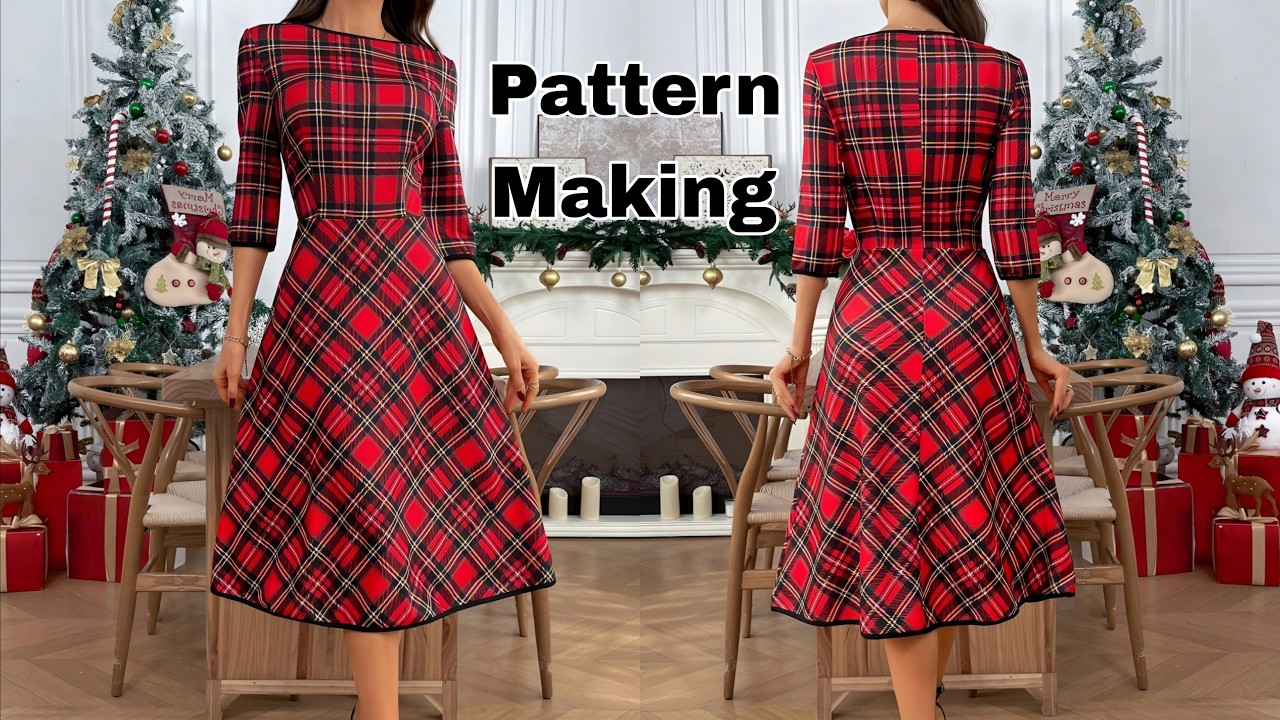 The Secret to Quick & Elegant Long Dress Pattern Making | Round Neck ...