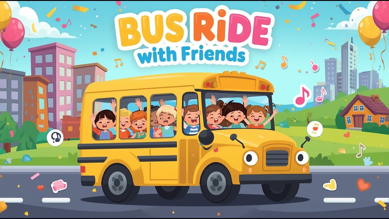Bus Ride with Friends 🚌🎶 | Fun Kids Cartoon Song | Nursery Rhymes ...