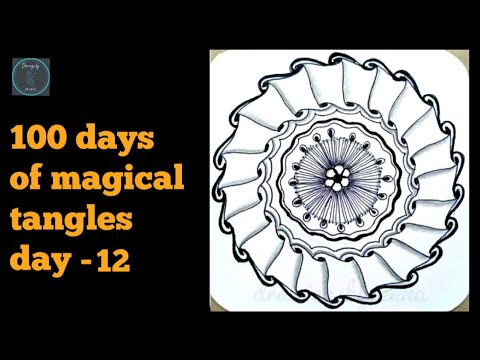 Zentangle || 100 Days of magical tangles - Day 12 || Doodle Patterns ...