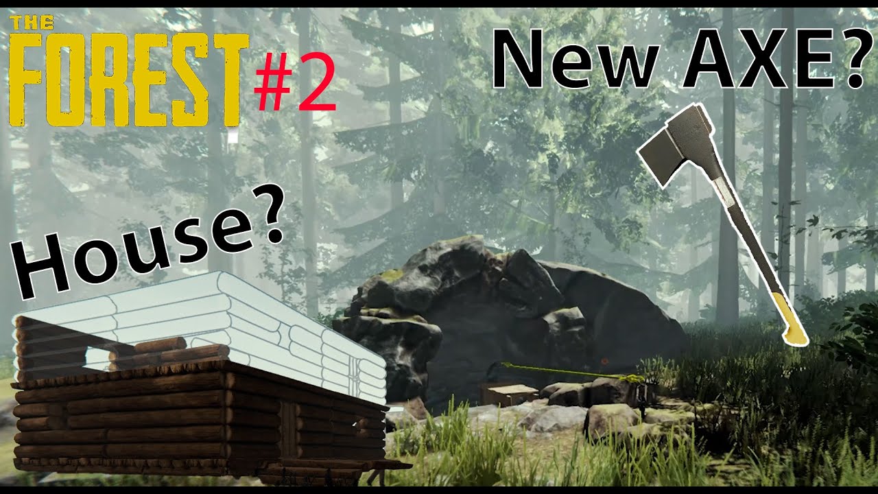 Exploring our 1st Cave and finding an AXE | The Forest #2 - YouTube