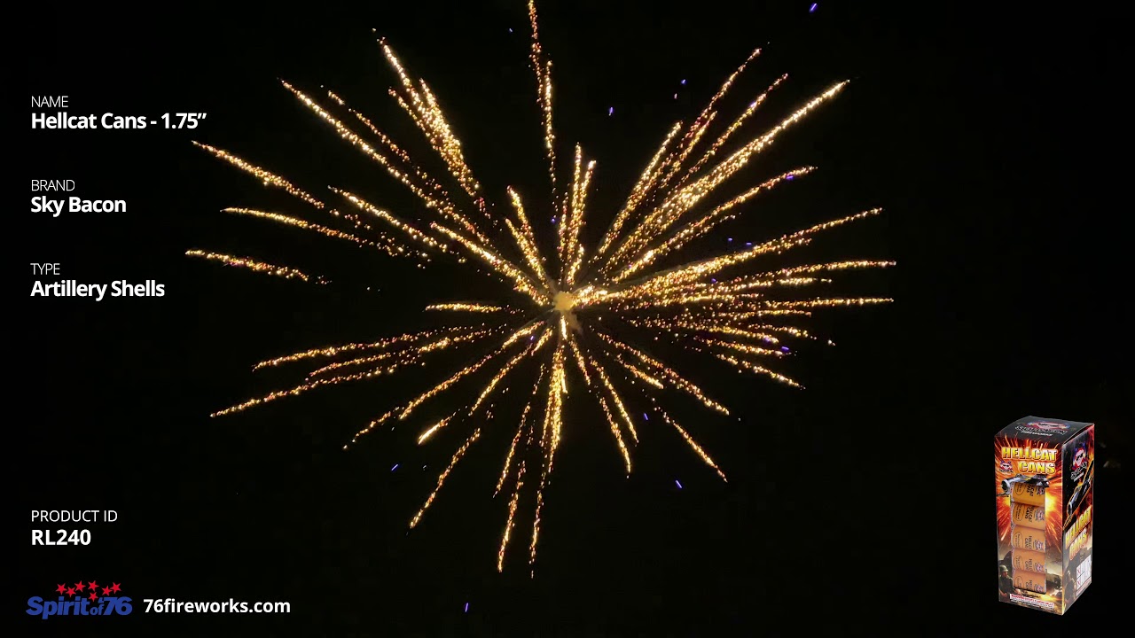 RL240 Hellcat Cans - 1.75" Canister Shells - Sky Bacon Fireworks - YouTube