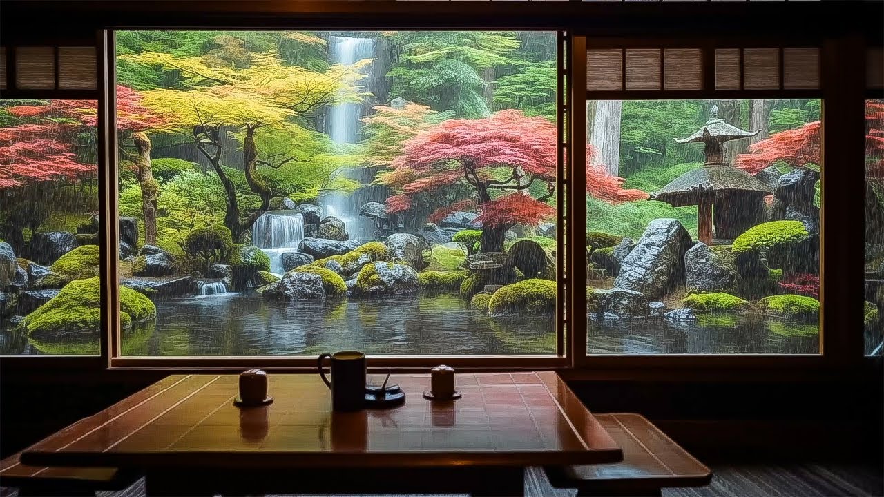 Feel Completely Relax With Rain In Japanese Zen Garden 🎧 Rain for Sleep ...