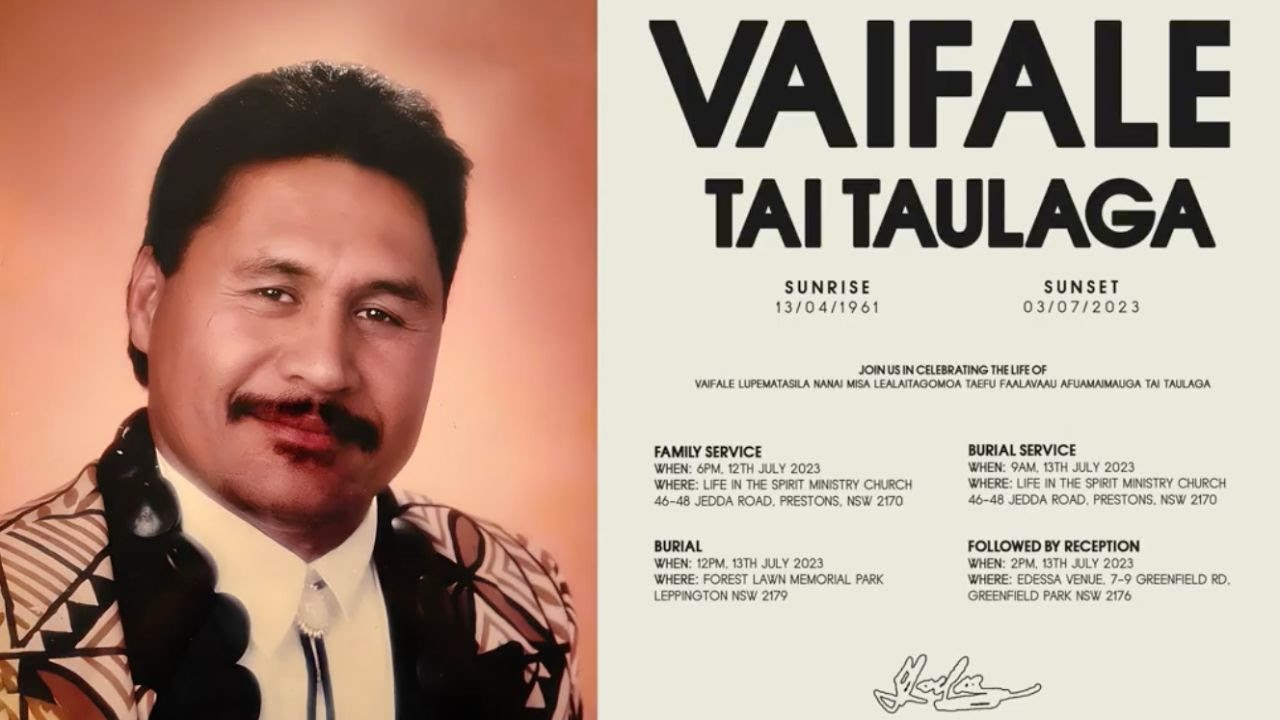 Funeral & Committal Services In Loving Memory of Vaifale Tai Taulaga 13 ...
