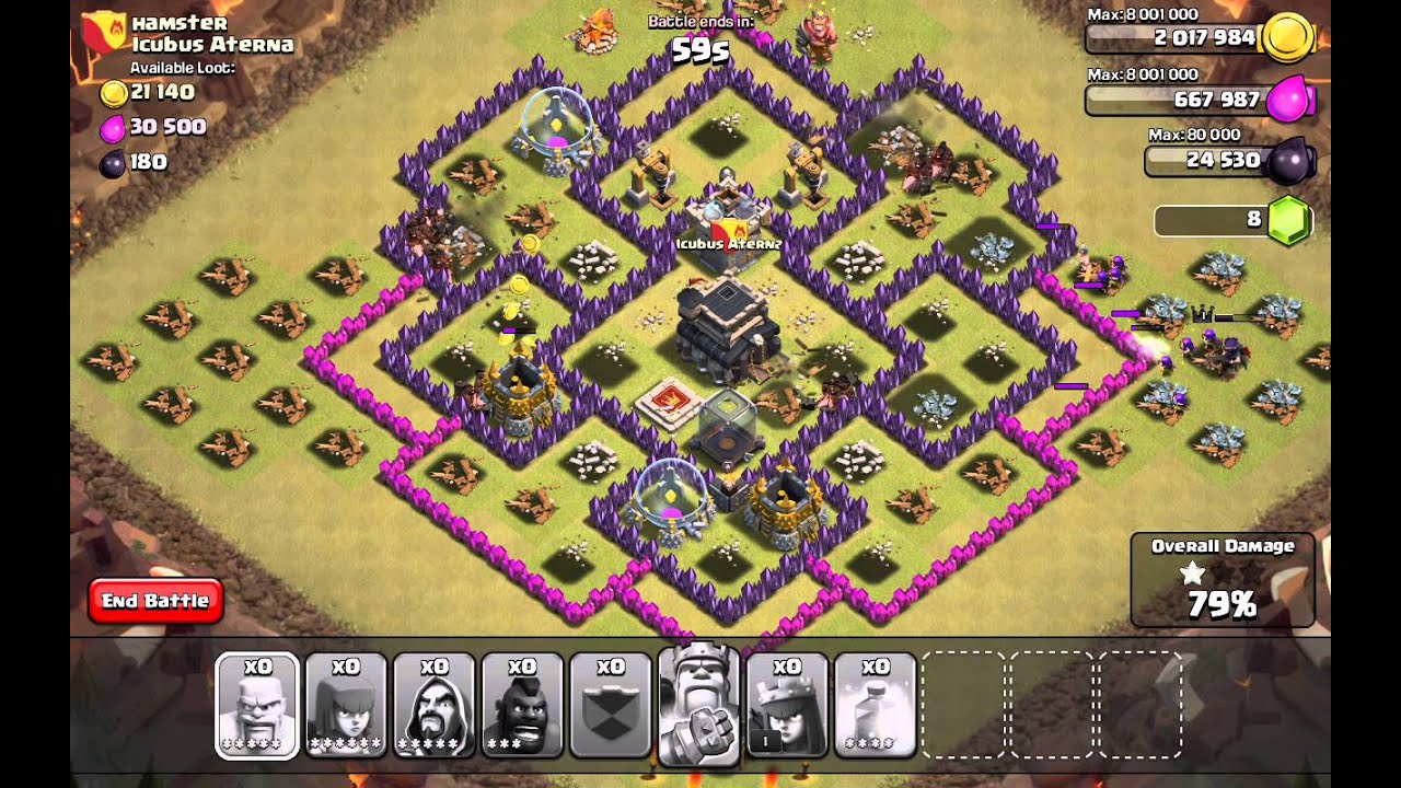 CoC stragety: drawing out cc troops and hogs - YouTube