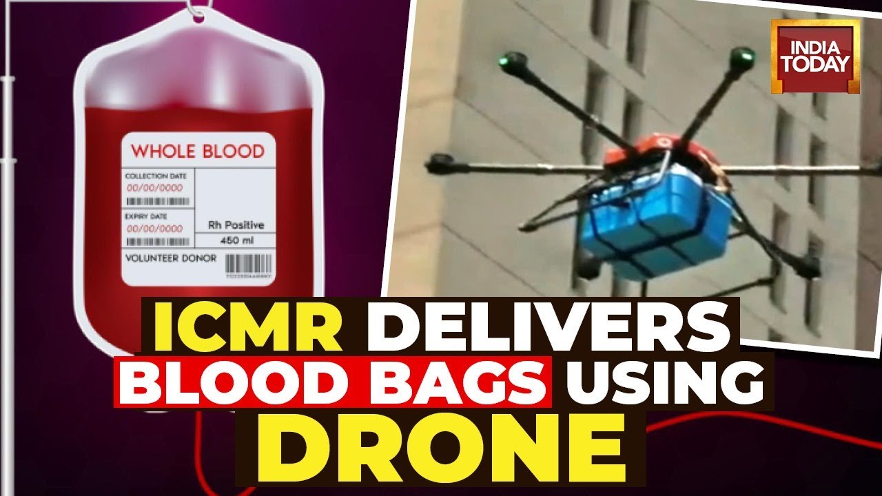 WATCH: ICMR Conducts Successful Trail Run Of Blood Bag Delivery Under iDrone Initiative - YouTube