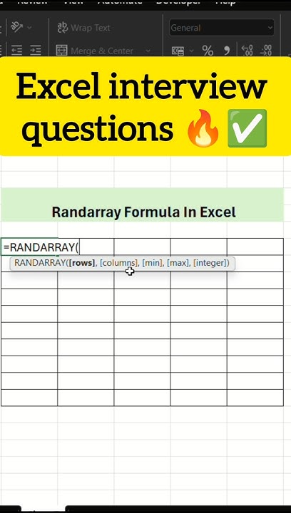 Randarray formula in Excel| excel interview #excel #exceltips #exceltutorial #shorts # ...