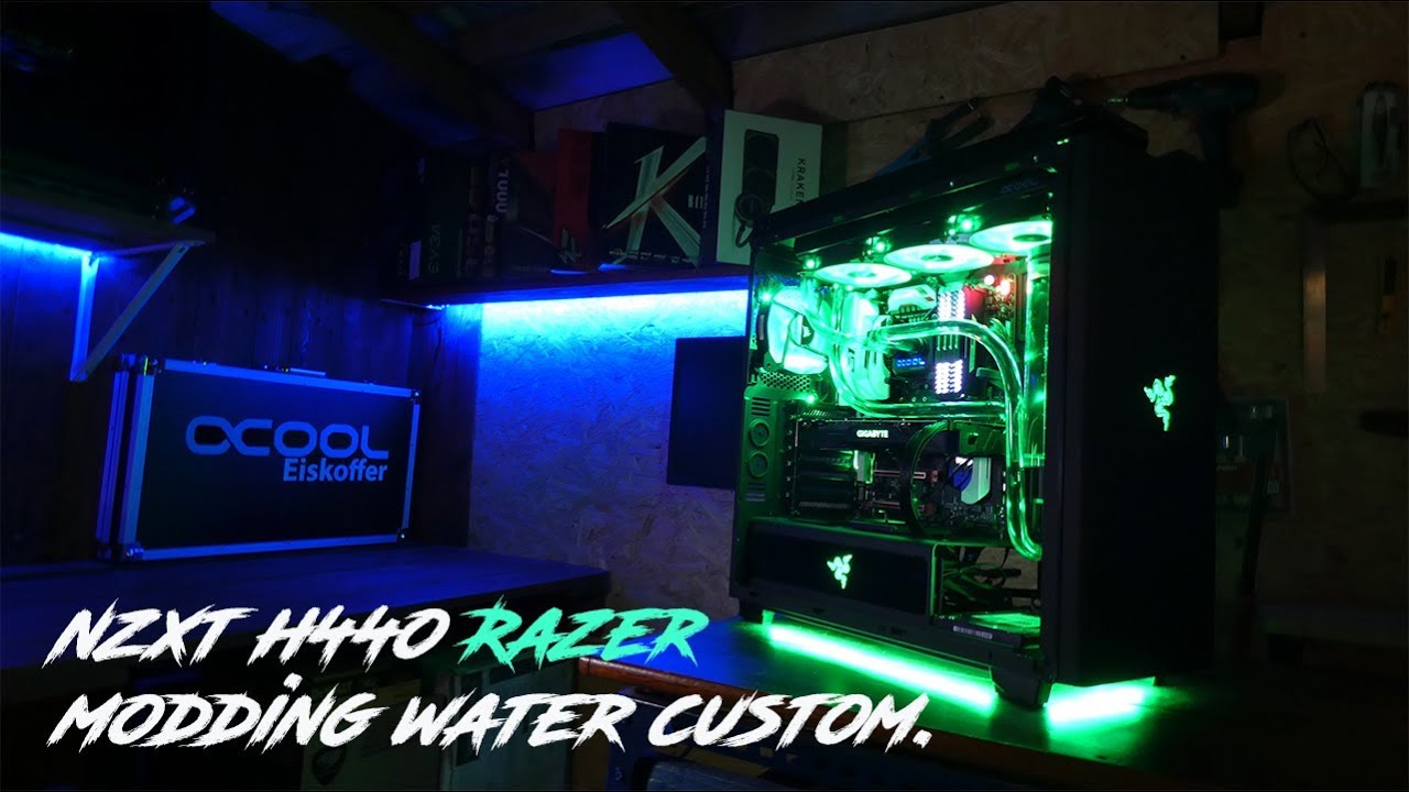 CUSTOM WATER COOLED GAMING PC TIME LAPSE / NZXT H440 RaZER #7 - YouTube