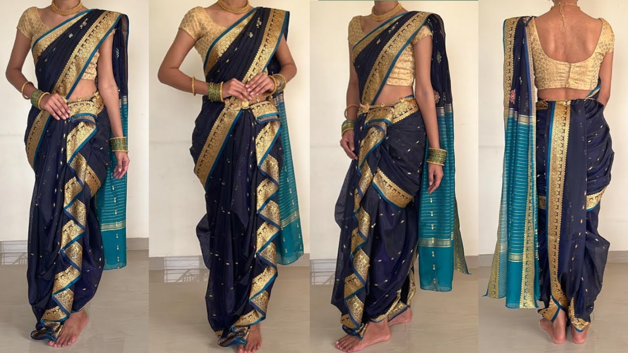 Zig zag Nauvari Draping|| Nauvari Kashi Nestat||Lugad kaise Pehnate hai || @GroomingwithUtkarsha ...