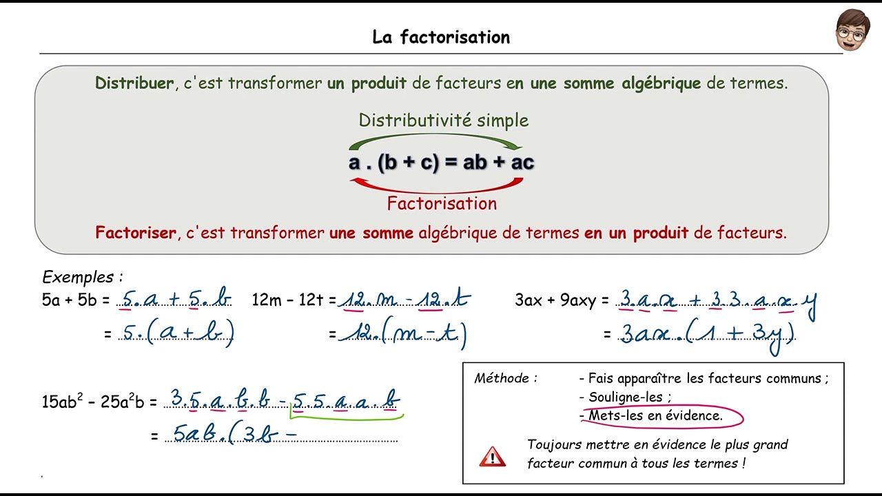 La factorisation - 1ère - YouTube