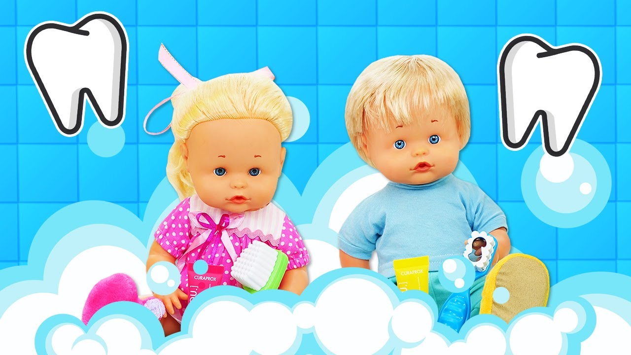 Wake up, baby dolls! Baby doll morning routine in a toy bedroom at the ...