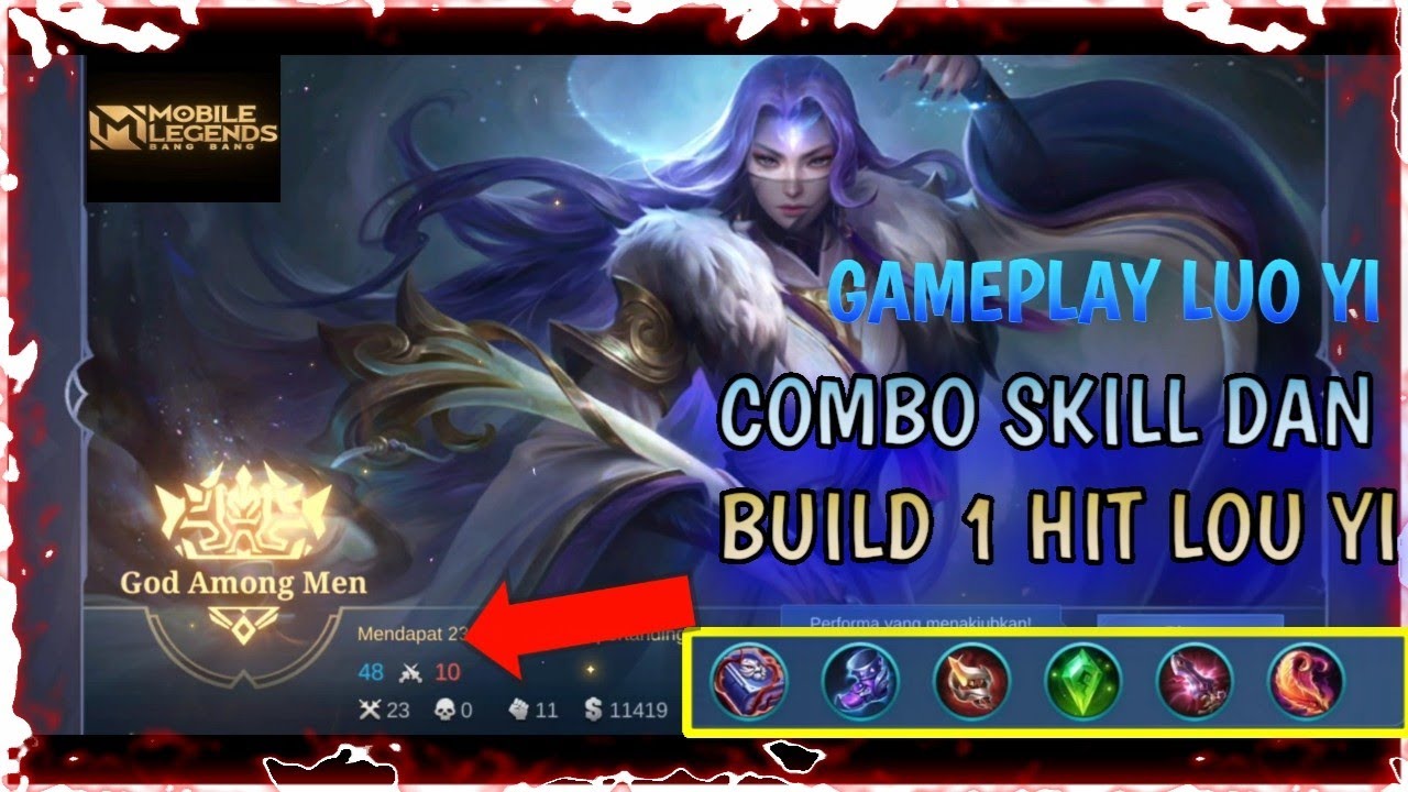 GAMEPLAY LOU YI COMBO SKILL - GENDONG SATU TIM - SOLO - MOBILE LEGENDS ...