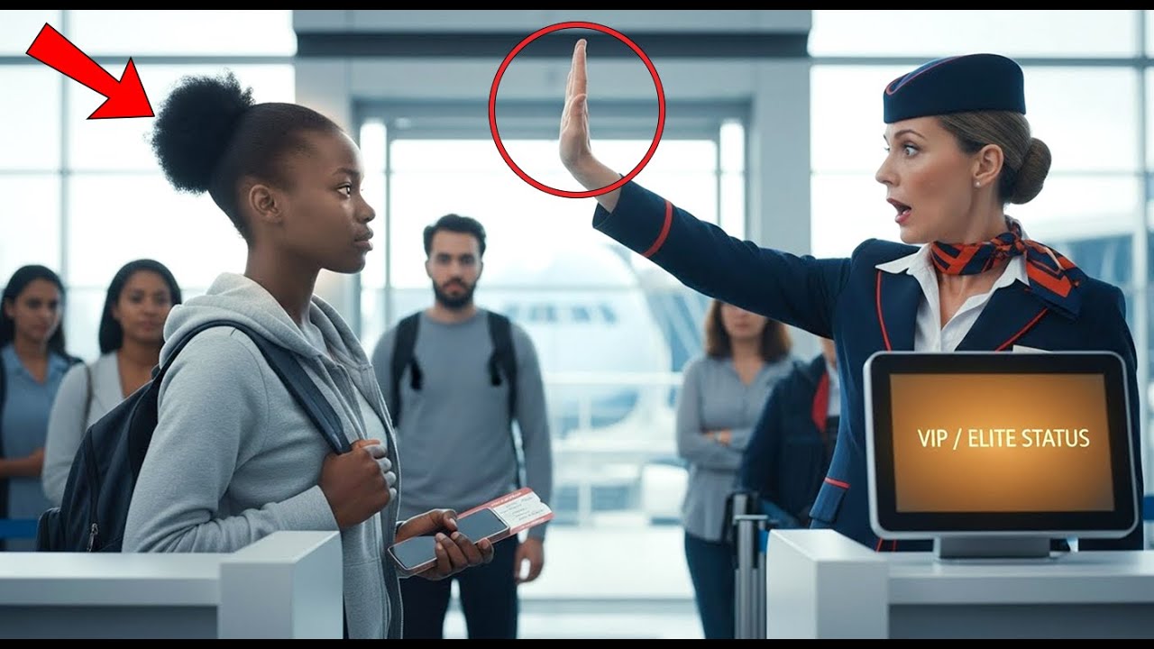 Gate Agent Blocks Black Teen’s Boarding — Freezes When Her VIP Status Flashes Go - YouTube