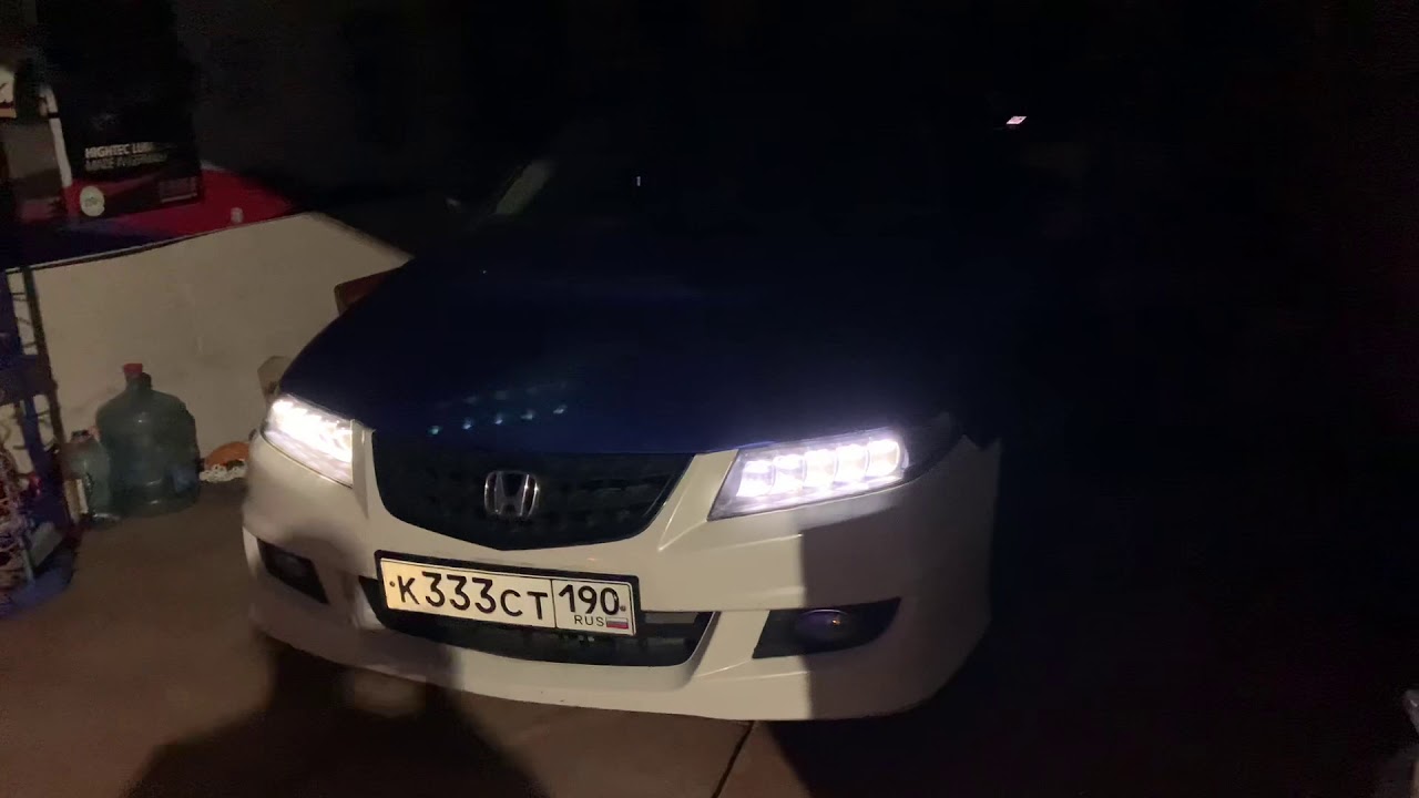 Jewel eye led headlights by Honda Accord 7 - YouTube