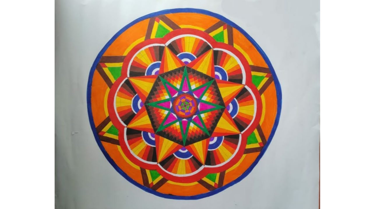 Geometric pookkalam//geometric pattern drawing//ganitha Pookalam//ഗണിത ...
