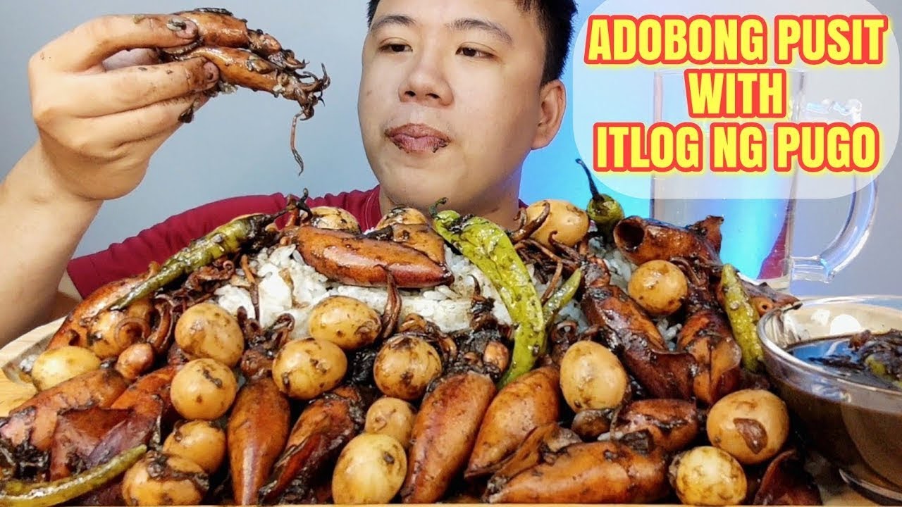 ADOBONG PUSIT NA MAY ITLOG MUKBANG, Mukbang, Mukbanger, Asmr, Eating ...
