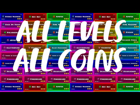 All Levels All Coins (Levels 1 - 21) | Geometry Dash - YouTube