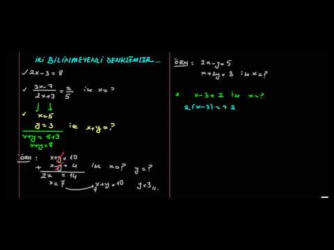 Antrenmanlarla Matematik   21  İki Bilinmeyenli Denklemler 2 youtube original