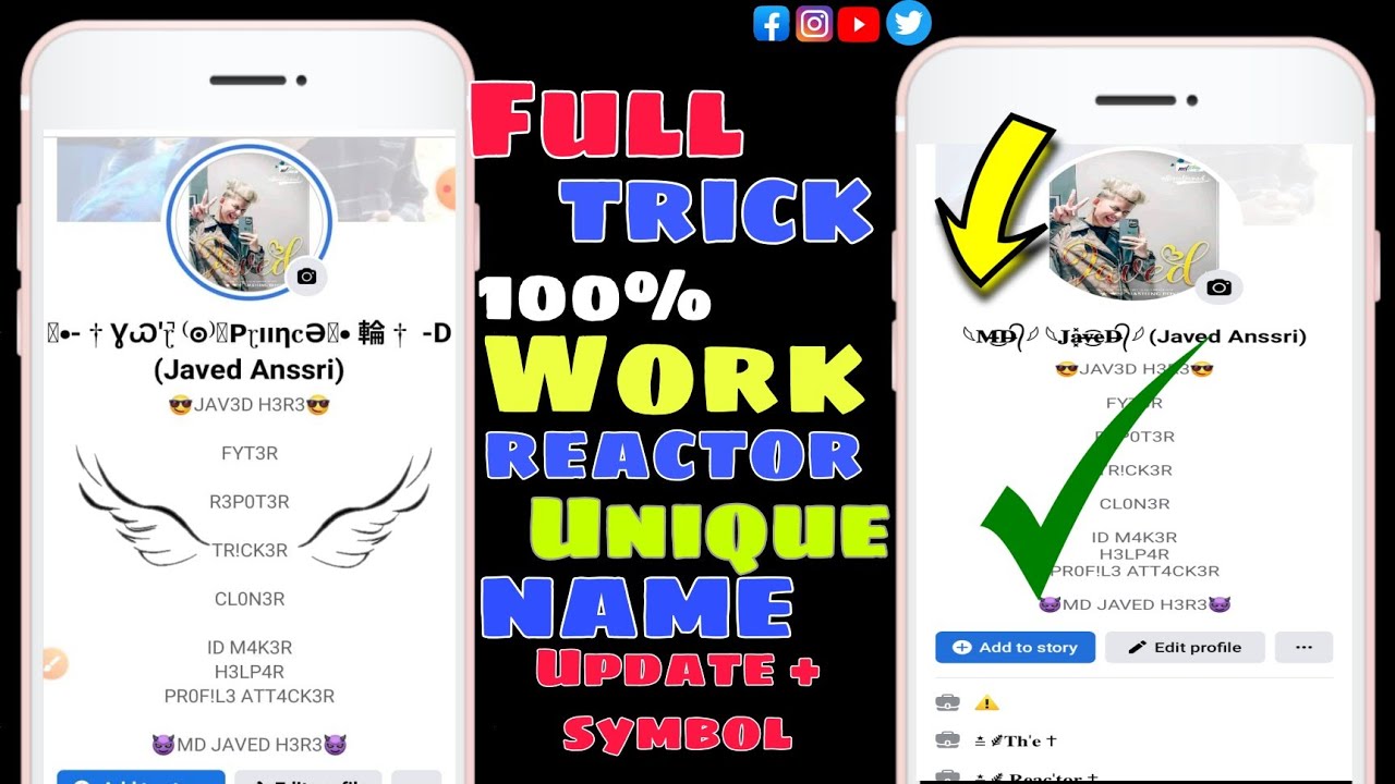 How to make unique name in facebook | Unique name facebook account ...