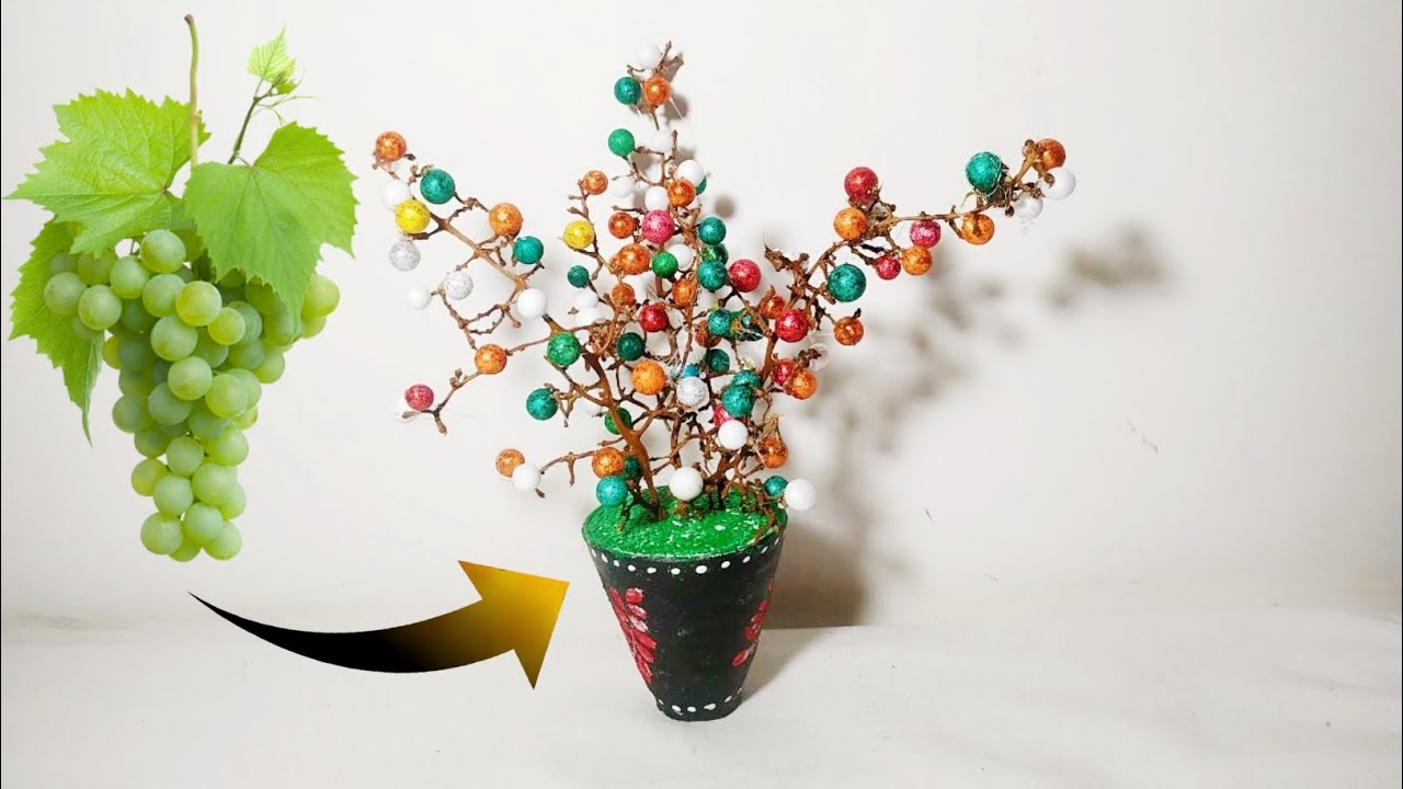 Grapes bunch craft | art and craft / Decoration ideas - YouTube