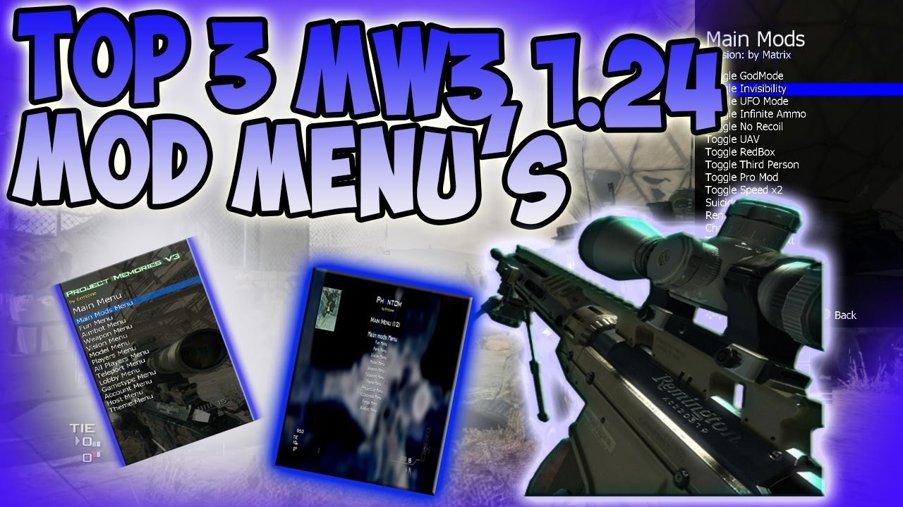 MW3 1.24 TOP 3 Mod Menu's + Downloads - YouTube