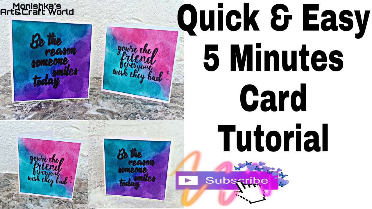 Quick & Easy Cards || DIY Gift Cards || 5 Minutes Card - YouTube