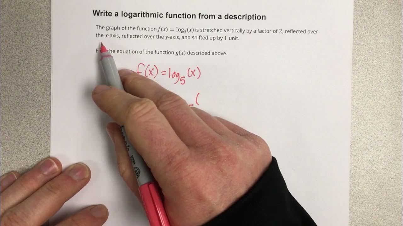 Write a logarithmic function from a description - YouTube