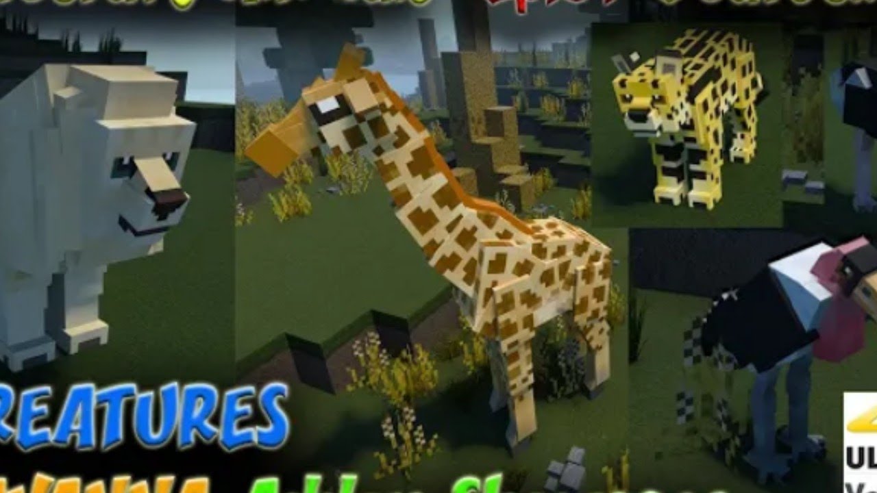 mod animal savannah for minecraft pe - YouTube