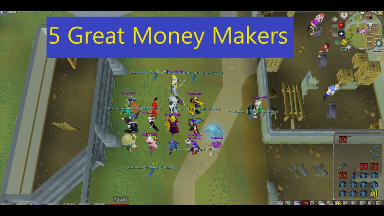 Osrs 5 great money makers! (f2p,member) w/giveaway!! - YouTube