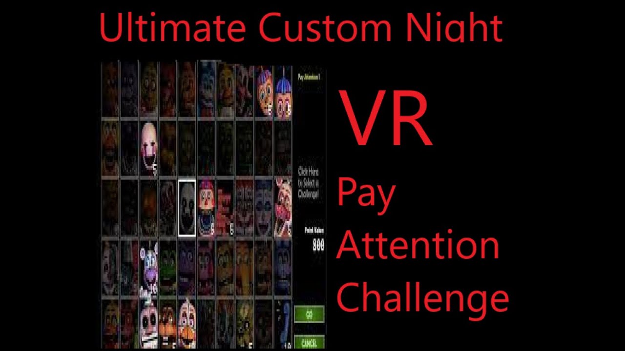Ultimate Custom Night VR Pay Attention Challenge(4th Challenge) - YouTube