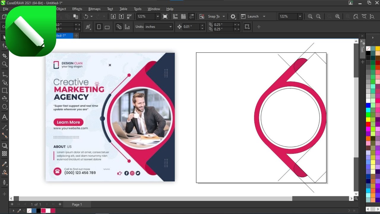 Creative Marketing Poster Design Template | CorelDRAW Layout - YouTube