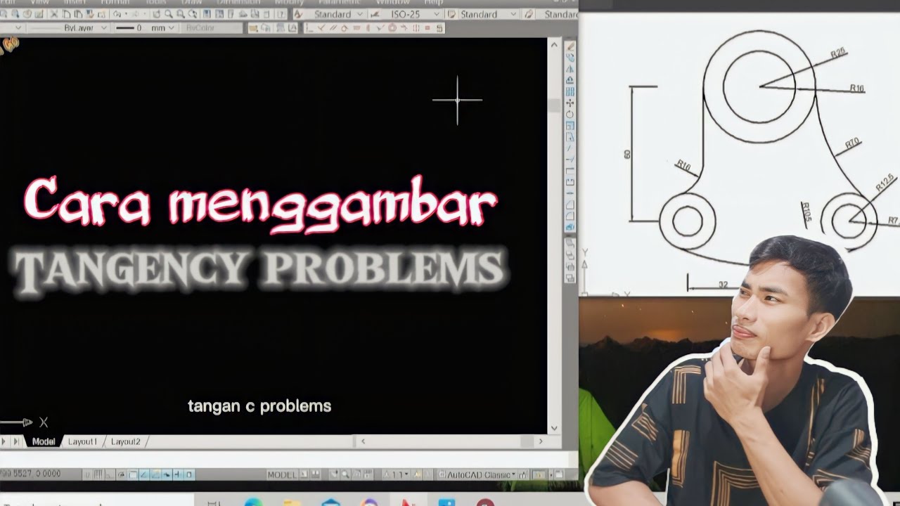 Cara Mudah Menggambar TANGENCY PROBLEMS Dalam Autocad - YouTube