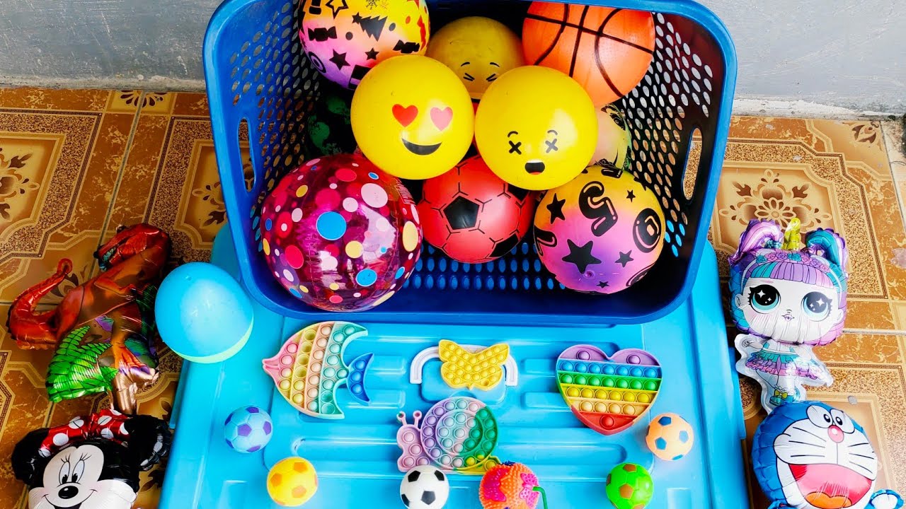 mencari bola basket, bola karakter, bola semangka, bola rainbow - YouTube