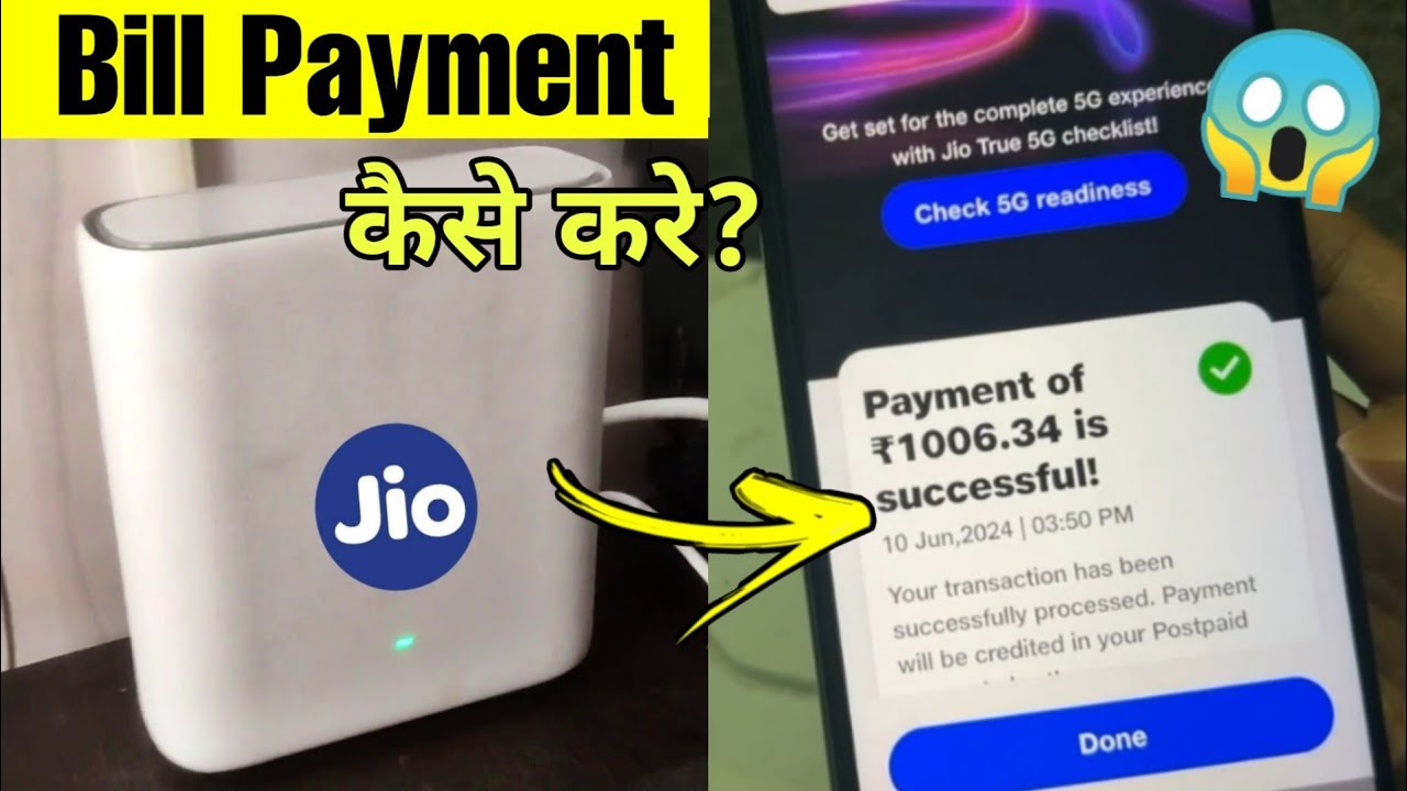 How to do bill payment of jio airfiber 5g postpaid connection | Jio air ...