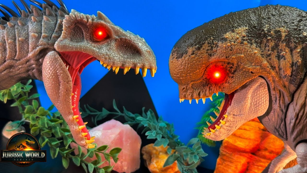 D-Rex vs Indominus Rex | Epic Jurassic World Rebirth Stop Motion Battle ...