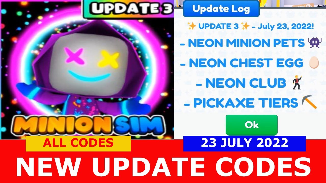 NEW UPDATE CODES [UPD3🌈NEONS] ALL CODES! Minion Simulator ROBLOX | 23 ...