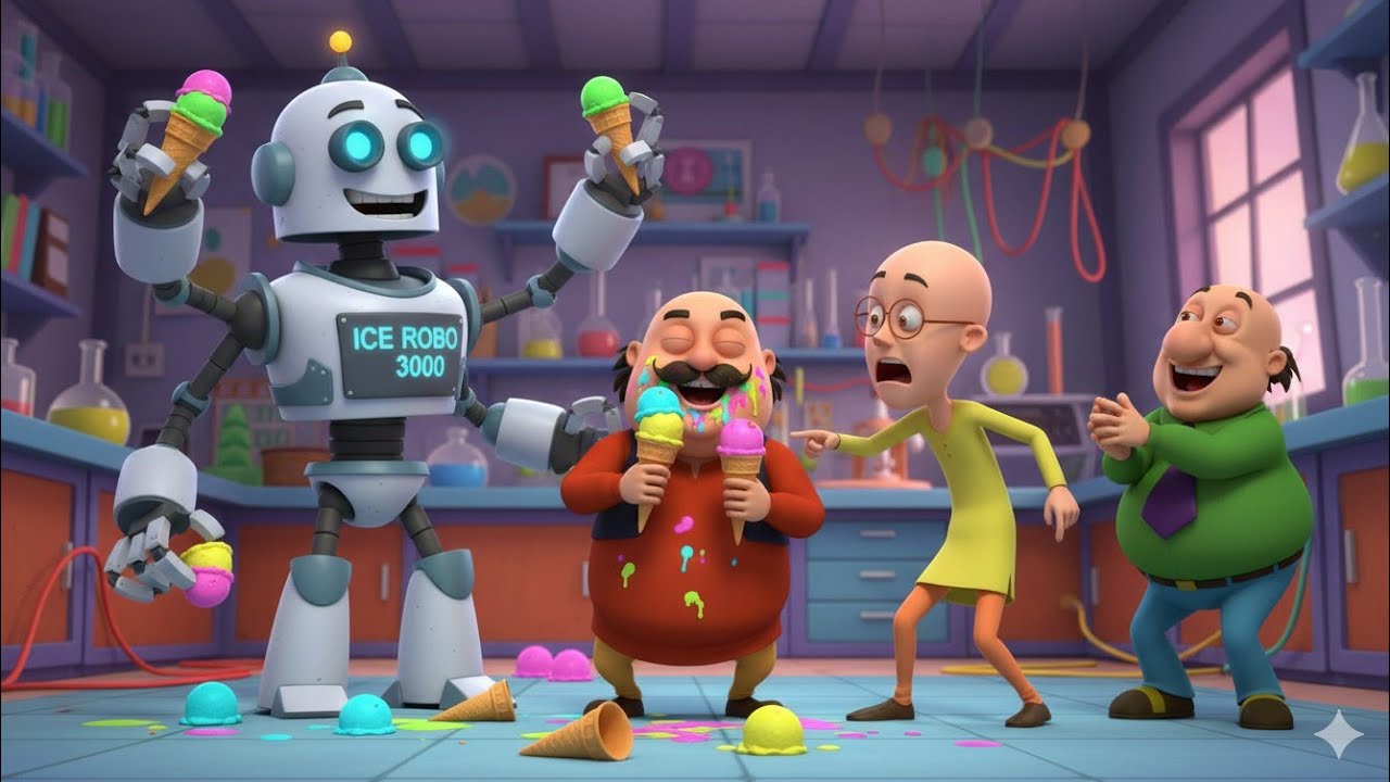 Motu Patlu and the Ice Cream Robot 🍦🤖 | Funny Summer Story in Furfuri ...