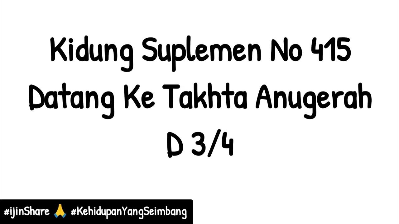 🎶🎵🎼 #S415 ~ Yesus Imam Besarku 🙏 #ijinShare #KehidupanYangSeimbang - YouTube